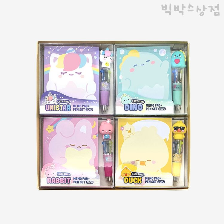 레이지스타 메모패드 4색볼펜세트 16개입 Box Ver2 문구 필기 초미니 필기구 멀티 홈플러스 택배배송