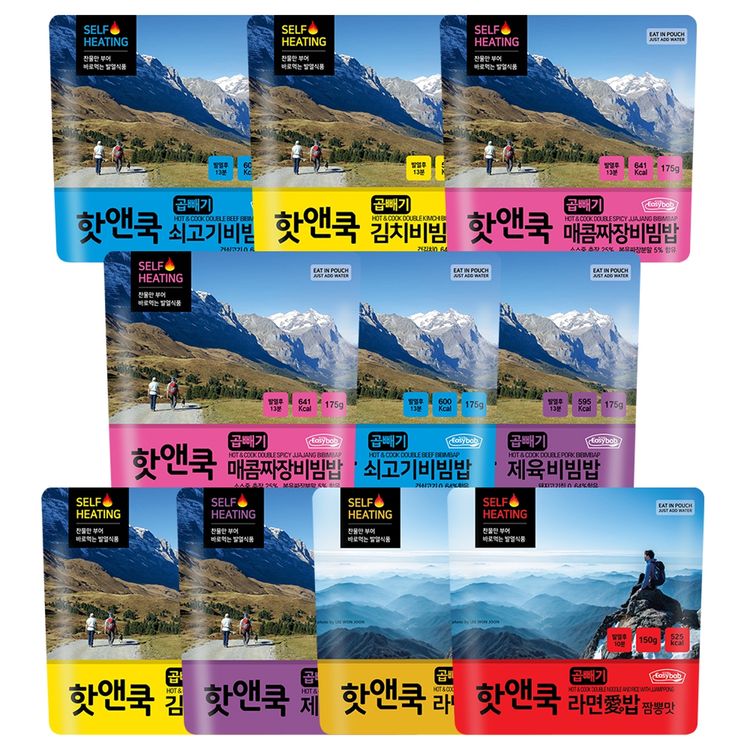 이지밥 핫앤쿡 곱빼기 10개 랜덤세트 비화식 발열도시락 전투식량 간편식 홈플러스 택배배송