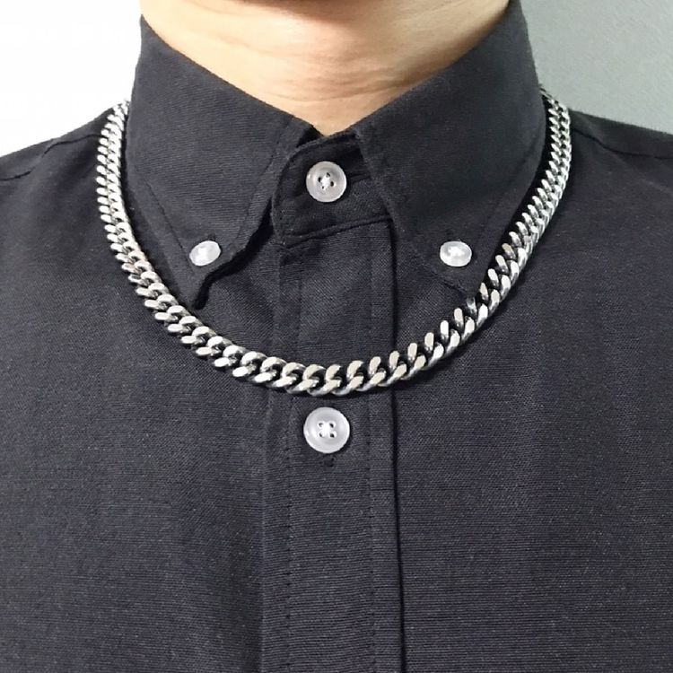 커브 두꺼운 8mm 은목걸이 볼드한 두툼한 묵지한목걸이 남자 여자 실버 체인 25돈목걸이 홈플러스 택배배송