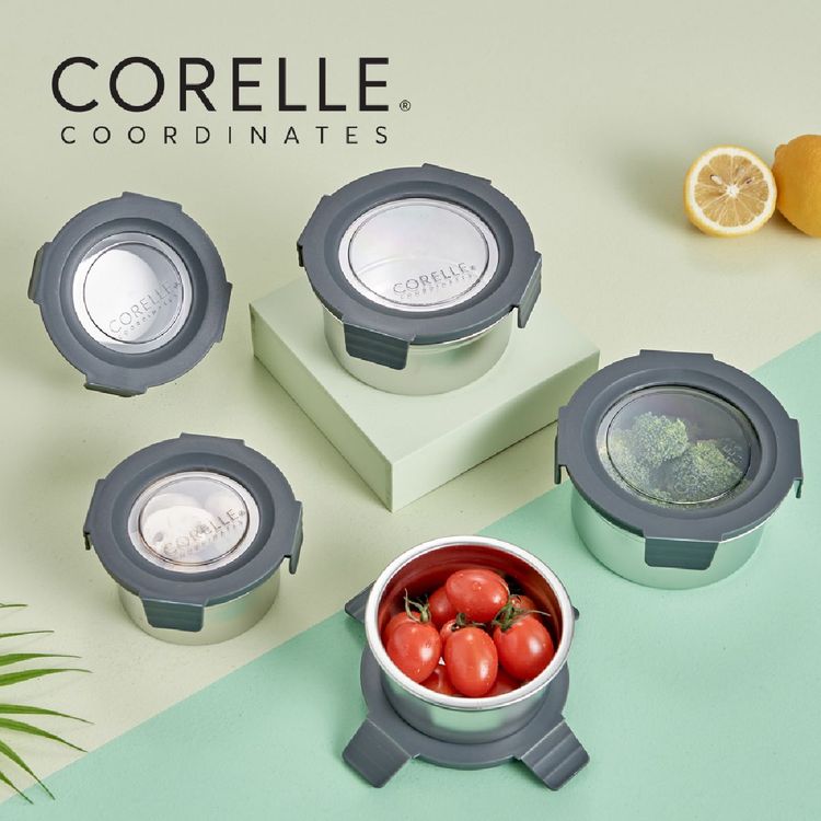Corelle 코렐 코디네이츠 스텐 밀폐용기 원형 5종 세트 홈플러스 택배배송