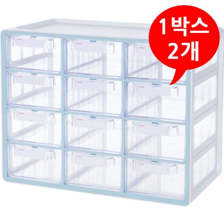 5400350 투명 서랍 멀티 소품함 12단 민트 2개 홈플러스 택배배송