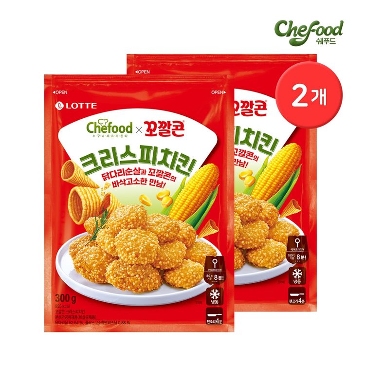 롯데 쉐푸드 꼬깔콘 크리스피 치킨 300g X 2개 홈플러스 택배배송