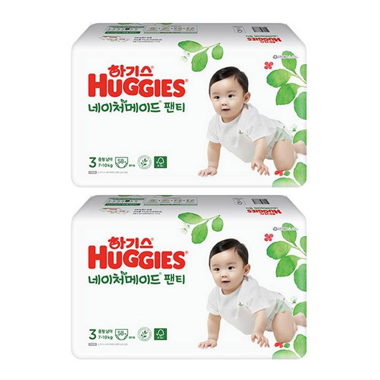 하기스 네이처메이드 3단계 남아 팬티 58매x2팩 중형 홈플러스 택배배송
