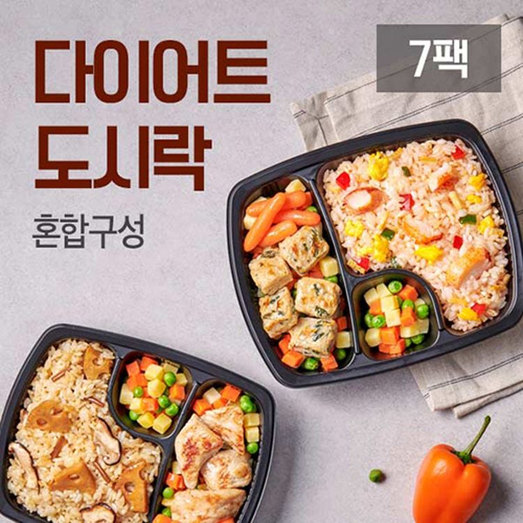 맛있닭 다이어트 도시락 혼합구성 7팩게살2연근우엉2카레1새우1양송이1 홈플러스 택배배송