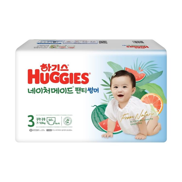 유한킴벌리 하기스 네이처메이드 썸머 팬티기저귀 중형 3단계 공용 60매 홈플러스