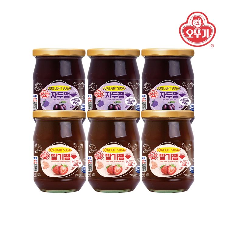 [오뚜기] 라이트슈가 딸기쨈 290g x 3개+라이트슈가 자두쨈 290g x 3개 | 홈플러스 택배배송