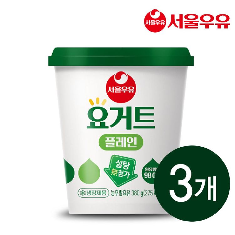 서울우유 요거트 플레인 380gx3개 홈플러스 택배배송