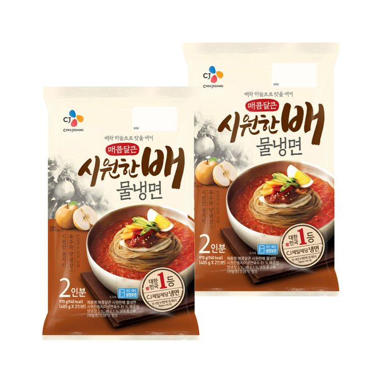 Cj 매콤달큰 시원한 배물냉면 2인분970g X2개 홈플러스 택배배송