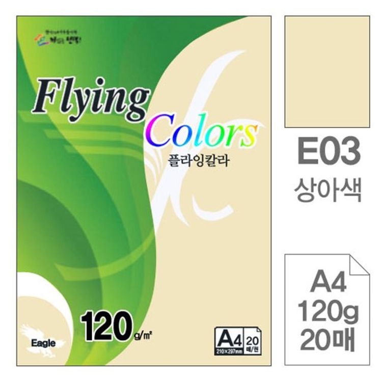 플라잉칼라 E03 상아색 A4 120g 복사용지 20매입 10개 홈플러스 택배배송
