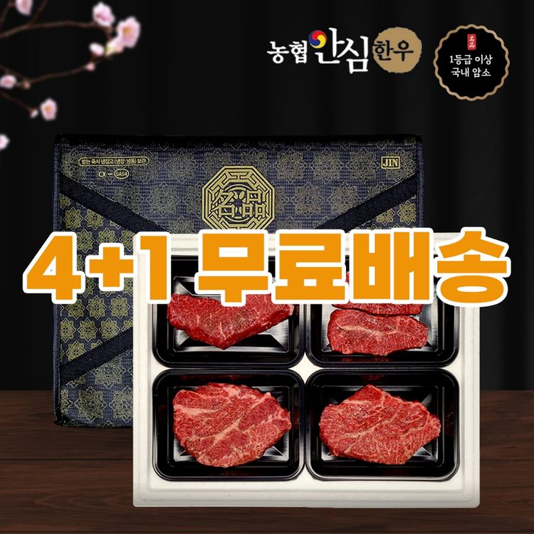 한우고집쟁이 41 한우 1등급이상 시즈닝 스테이크세트 800g 5개 채끝시즈닝등심 홈플러스 택배배송