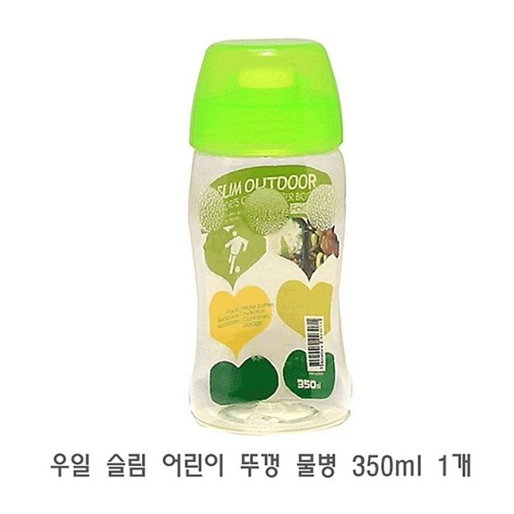 우일 슬림 어린이 뚜껑 물병 350ml 1개 물통 예쁜물병 휴대용물병 보틀 생수병 홈플러스 택배배송