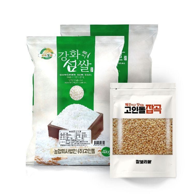 고인돌 쌀8kg4kg4kg 강화섬쌀 백미 찰보리200g증정 홈플러스 택배배송