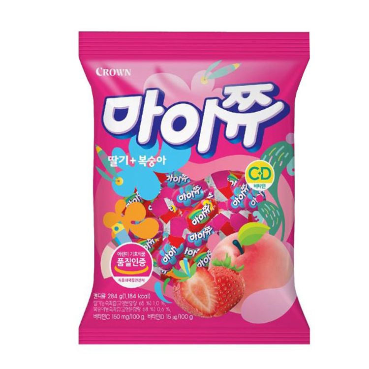 크라운 마이쮸 딸기 복숭아 284g X 2개 홈플러스 택배배송