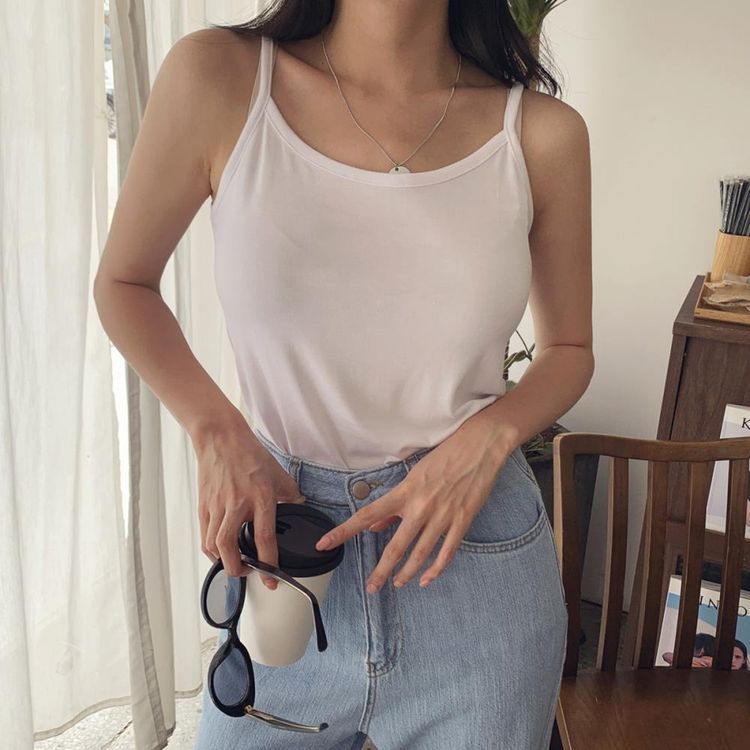 여자 데일리 기본 이너웨어 무지 스판 슬림핏 끈 나시 홈플러스 택배배송