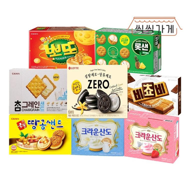 씩씩가게 샌드 8종뽀또 롯샌 참그레인 제로 비쵸비 땅샌 산도2종 홈플러스 택배배송
