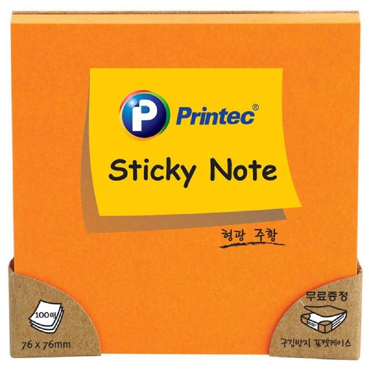 프린텍 N7676o 형광스티키노트 형광주황 76x76 홈플러스 택배배송