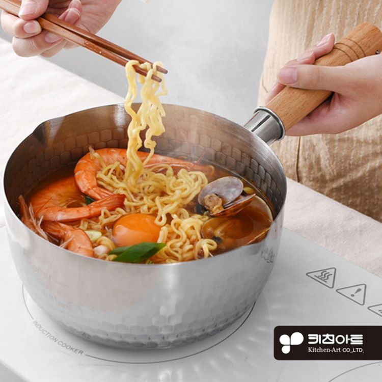 키친아트 인덕션겸용 해머톤 편수냄비18cm 스텐 라면 국 찌개 눈금냄비 홈플러스 택배배송
