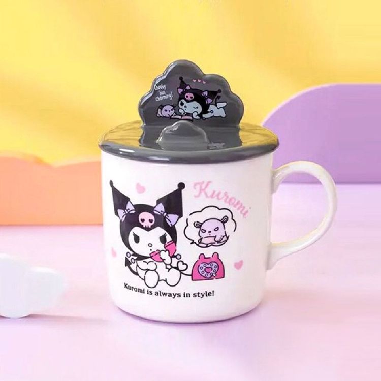 산리오 쿠로미 뚜껑 거치대 머그컵 400ml 홈플러스 택배배송