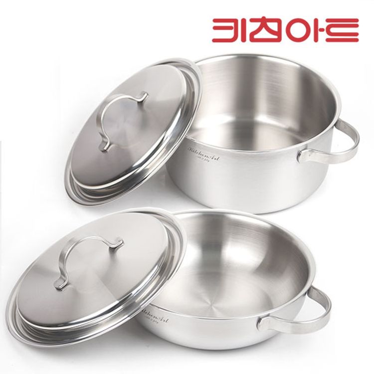 키친아트 프리미엄 통삼중 스텐냄비 양수24cm전골24cm 홈플러스 택배배송