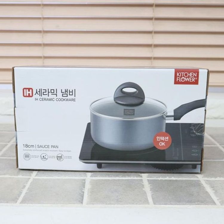 인덕션 가능 높은 열전도 세라믹코팅 편수 냄비 18cm 홈플러스 택배배송