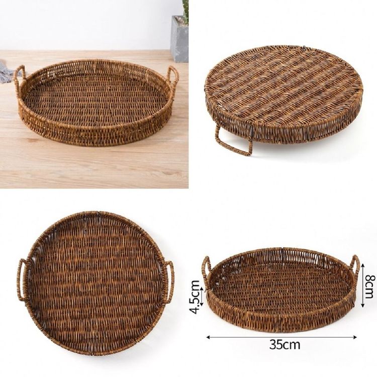 베스트 N8241c25d15 원형 라탄짜임 트레이 35cm 라탄바구니 홈플러스 택배배송