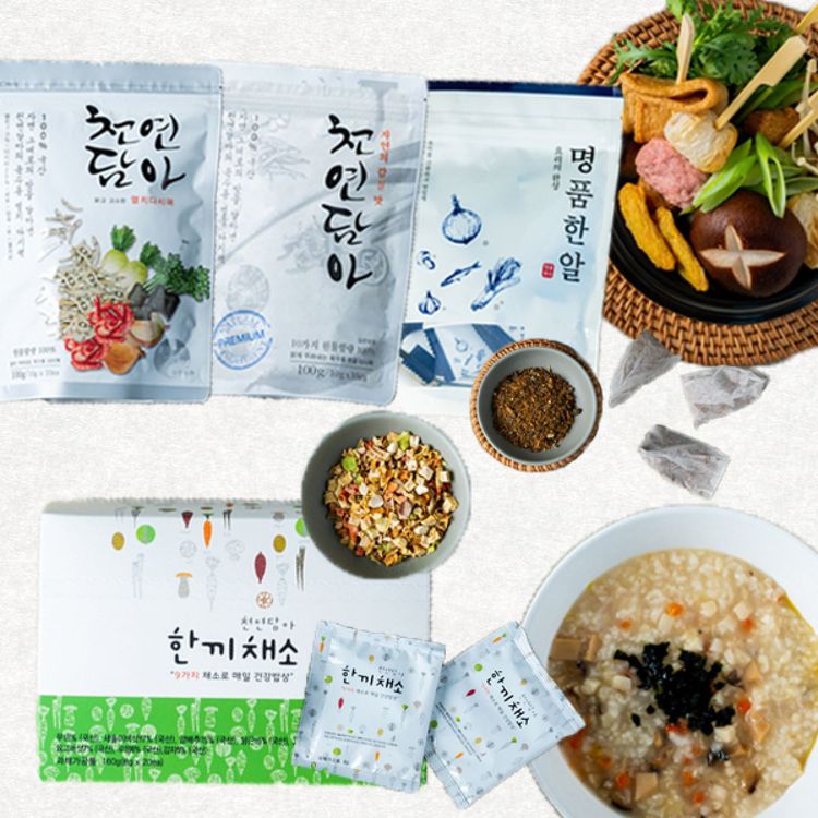 Fresh 천연담아 다시팩 4종 X각1팩 총4개 멸치명품명품한알한끼채소 국내산 홈플러스 택배배송