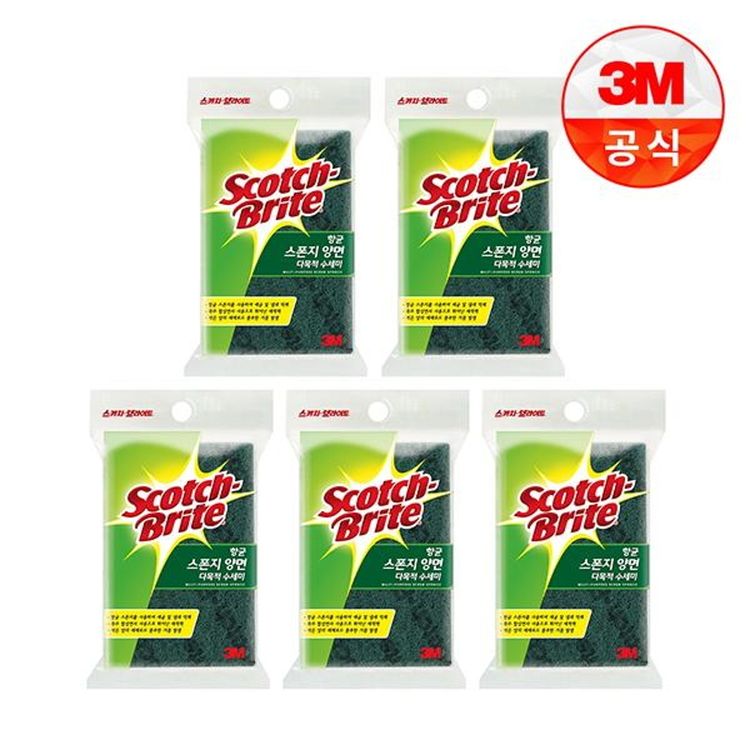 바보사랑 3m 스폰지 양면 다목적수세미소 1입찌든때세척용 5개세트 홈플러스 택배배송