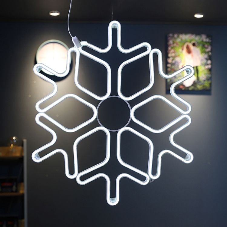 Led 눈꽃 네온플렉스 Dc24v 60cm 무점멸 화이트 정류기 별도 크리스마스전구 감 홈플러스 택배배송