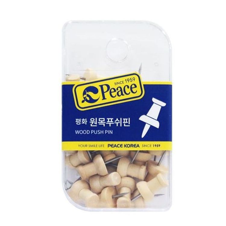 평화 원목 푸쉬핀 4p 압정 고정핀 게시판 압핀 원목핀 홈플러스 택배배송