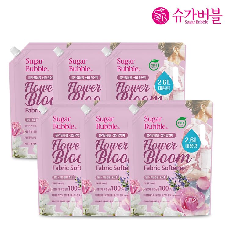 슈가버블 친환경 섬유유연제 플라워블룸 리필 26l X 6 홈플러스 택배배송