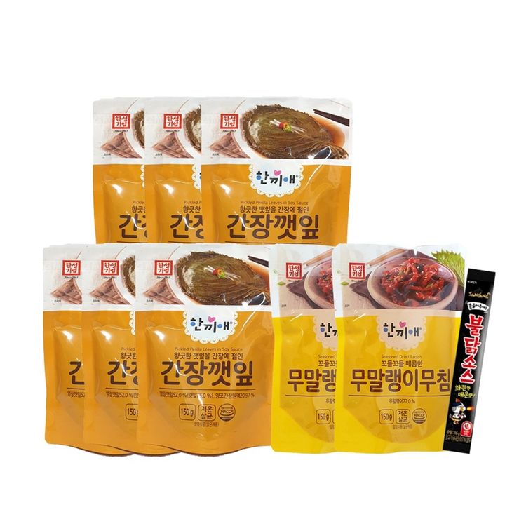 한성 한끼애 간장깻잎150g 6입무말랭이무침150g 2입삼양불닭소스스틱16g 1개 홈플러스 택배배송