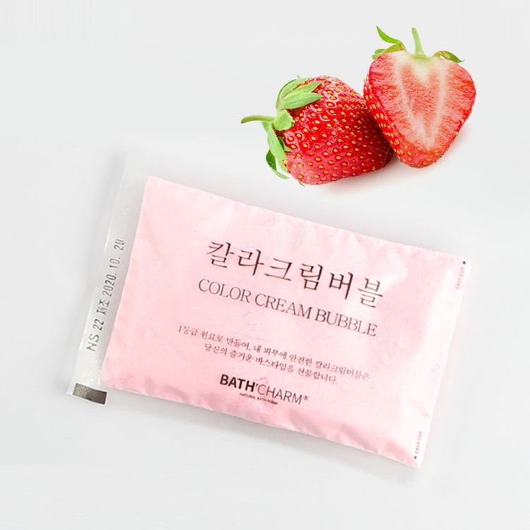 바스참 칼라크림 버블바스 60g 딸기사해소금 거품입욕제 반신욕 유아목욕 홈플러스 택배배송