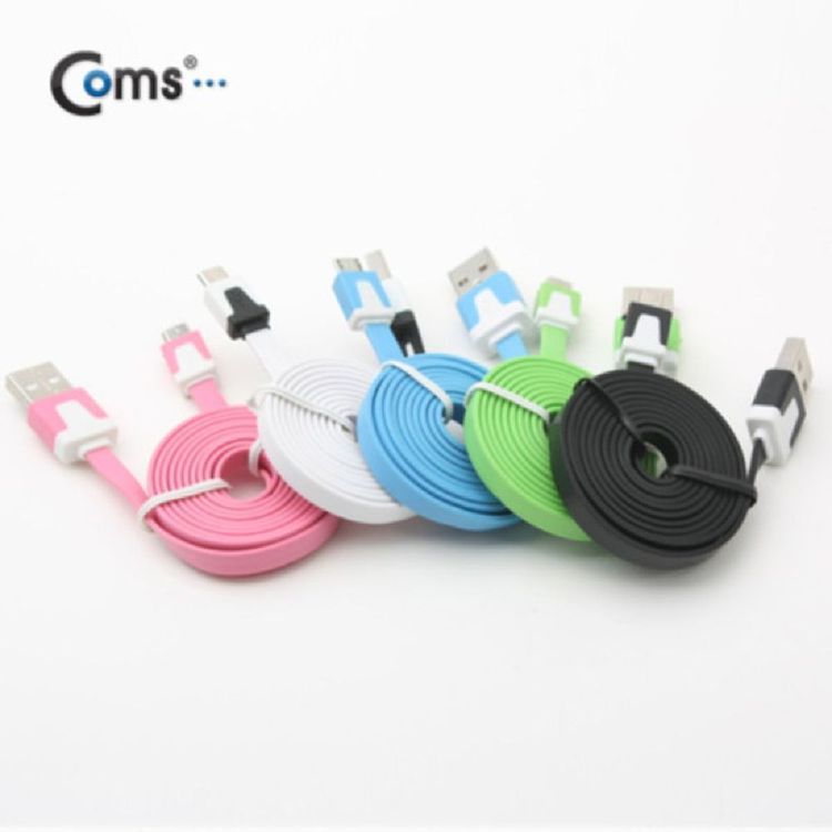 Coms Usb Micro B 플랫 케이블 충전데이터 핑크 1개 홈플러스 택배배송