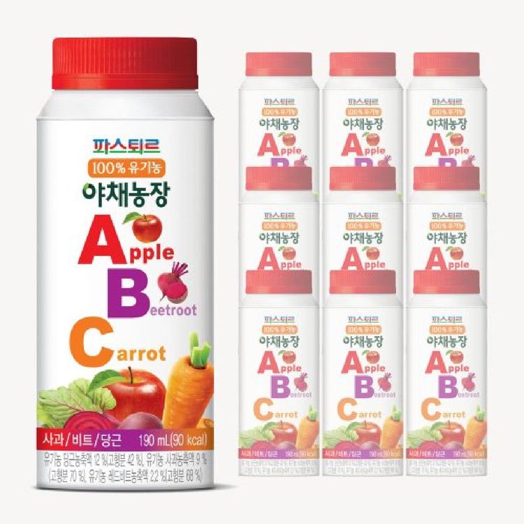 파스퇴르 100%유기농 야채농장 ABC주스190ml(9팩) | 홈플러스 택배배송