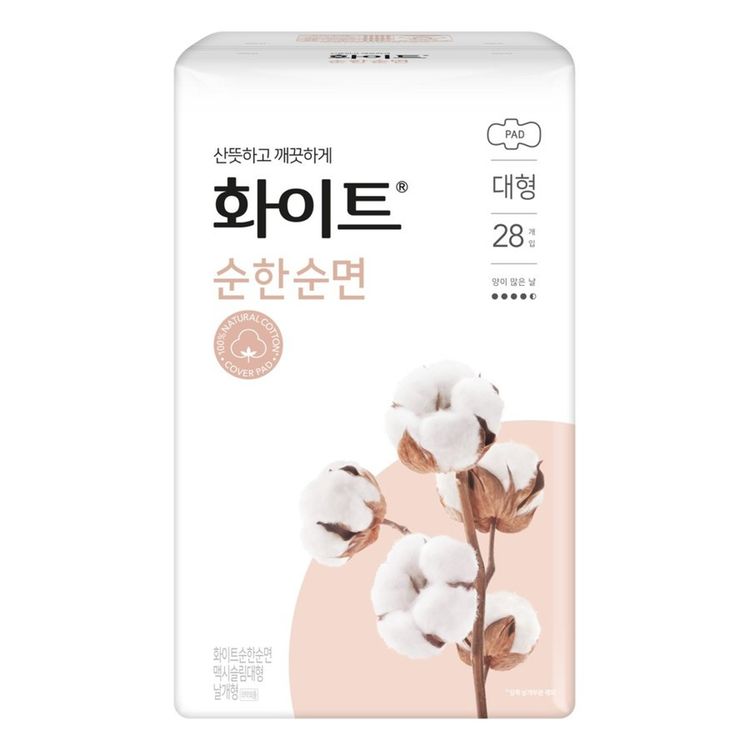 유한킴벌리 화이트 순한 순면 슬림 날개 대형 28매 홈플러스
