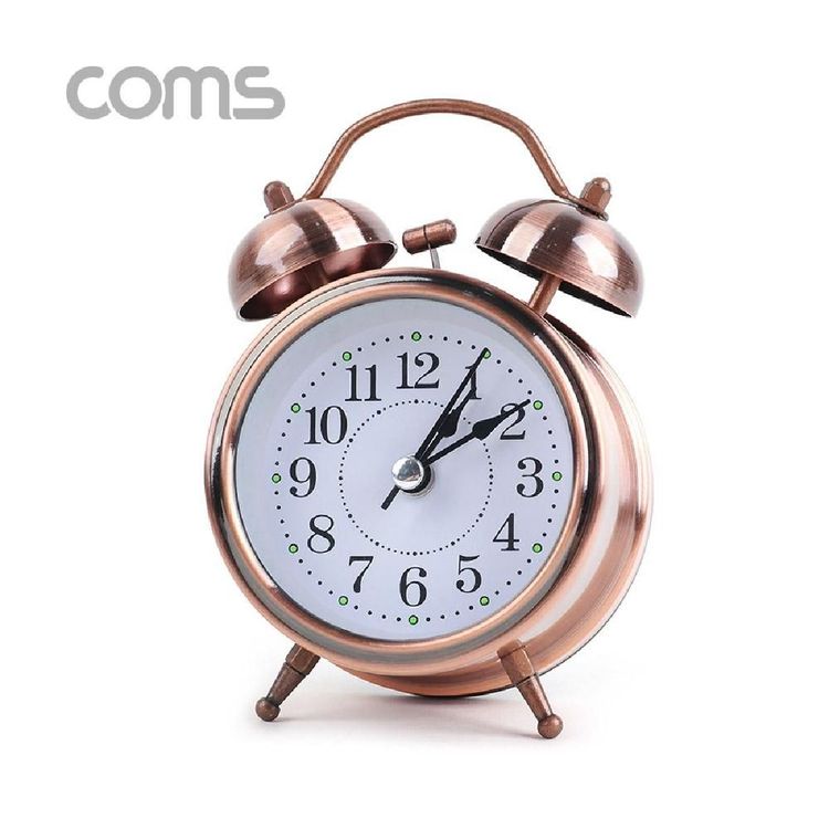 Coms 탁상용 아날로그 시계 Rose Gold 알람시계 원형 홈플러스 택배배송