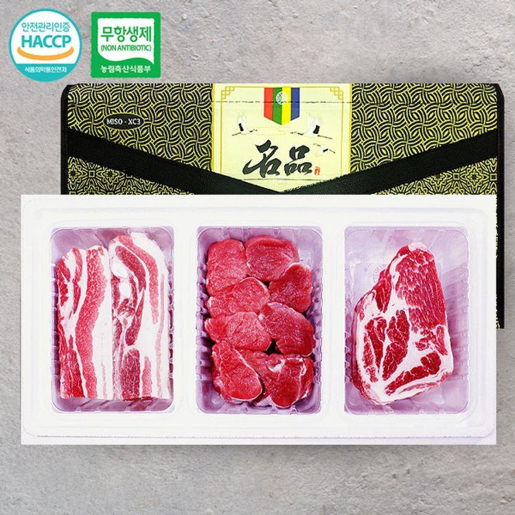 아우내 무항생제haccp 한돈 3구 선물세트 3호 18kg삼겹외2종 홈플러스 택배배송