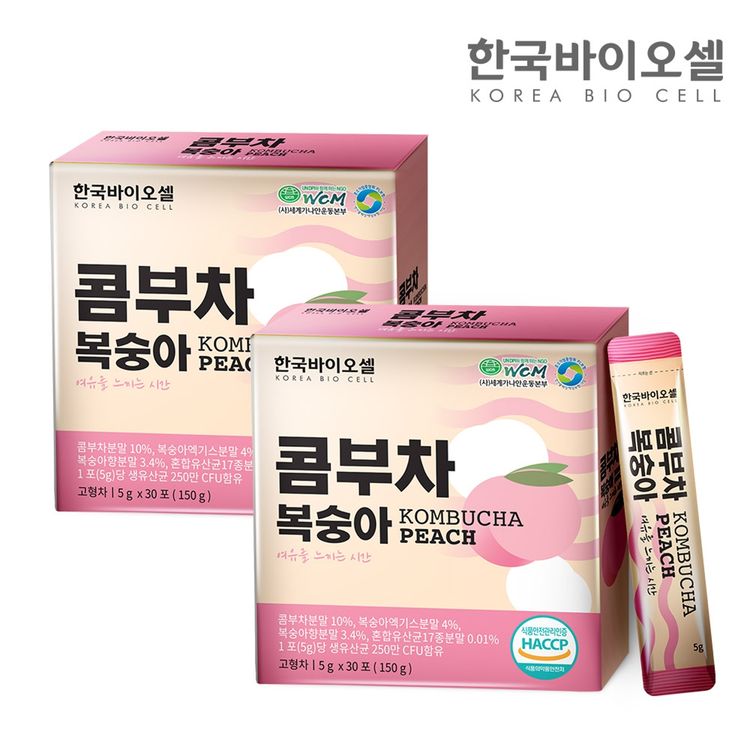 한국바이오셀 콤부차 복숭아 2세트5g X 60포 홈플러스 택배배송