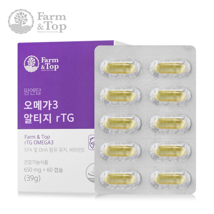 팜엔탑 식물성캡슐 초임계 알티지 오메가3 650mg X 60캡슐 홈플러스 택배배송