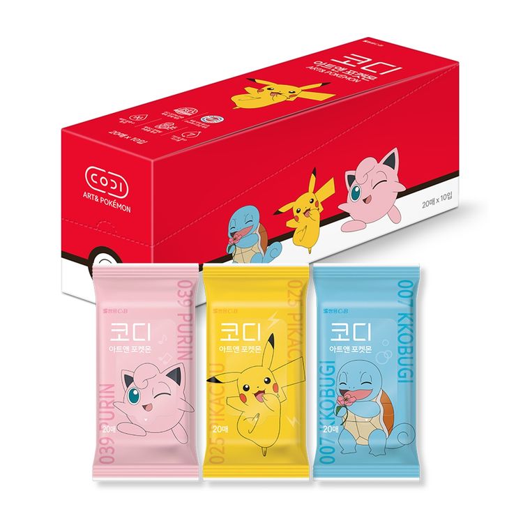 코디 아트앤 포켓몬 물티슈 휴대 20매10입 홈플러스 택배배송
