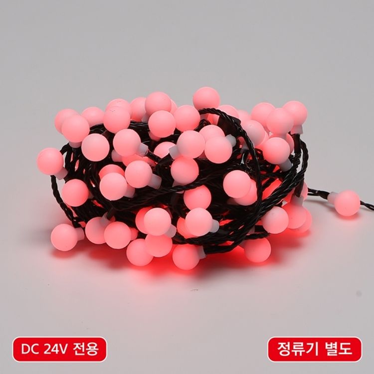 Led 볼앵두 96구 연결형 Dc24v 검정선 적색 정류기별도 트리전구 조명 홈플러스 택배배송