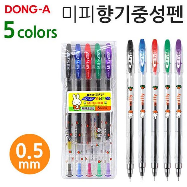 동아 미피 향기 중성펜 5색 필기구 볼펜 문구 사무 홈플러스 택배배송