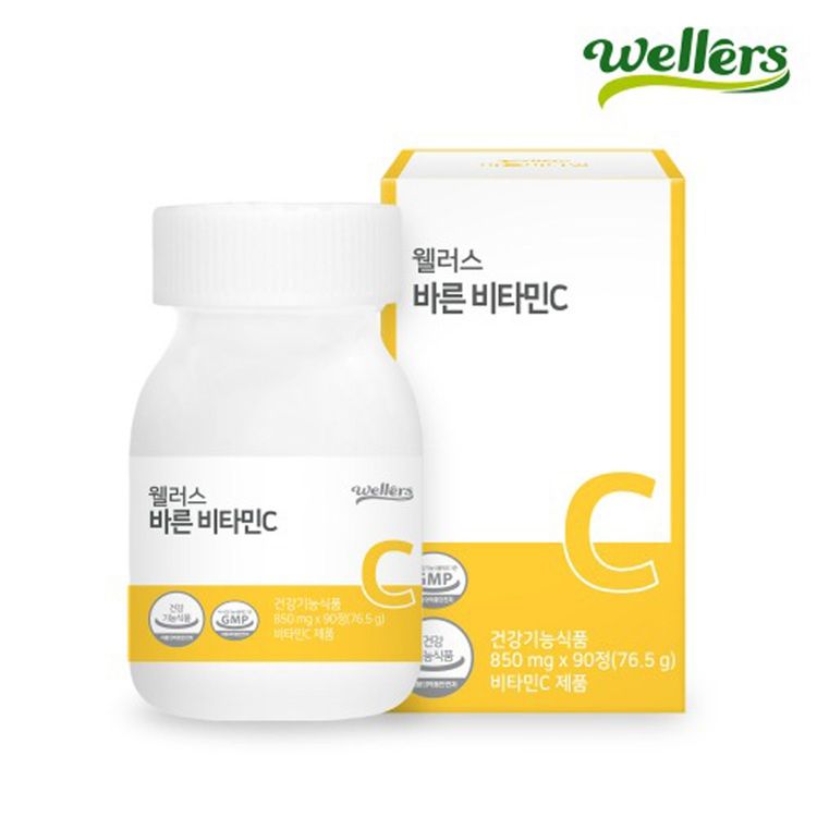 Wellers 웰러스 바른 비타민c 인디언구스베리 추출 No 화학첨가물 850mg 90정 홈플러스 택배배송