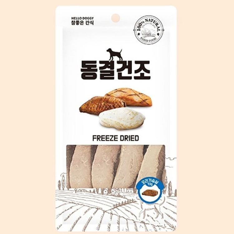 주펫더맨 헬로도기 강아지 간식 동결건조 간식 오리가슴살 70g 홈플러스 판매자택배
