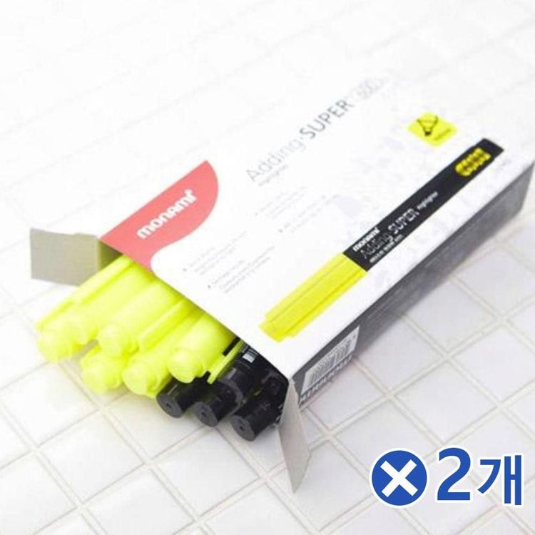 선명한 모나미 형광펜 노란색12개입x2개 형광라이너펜 홈플러스 택배배송