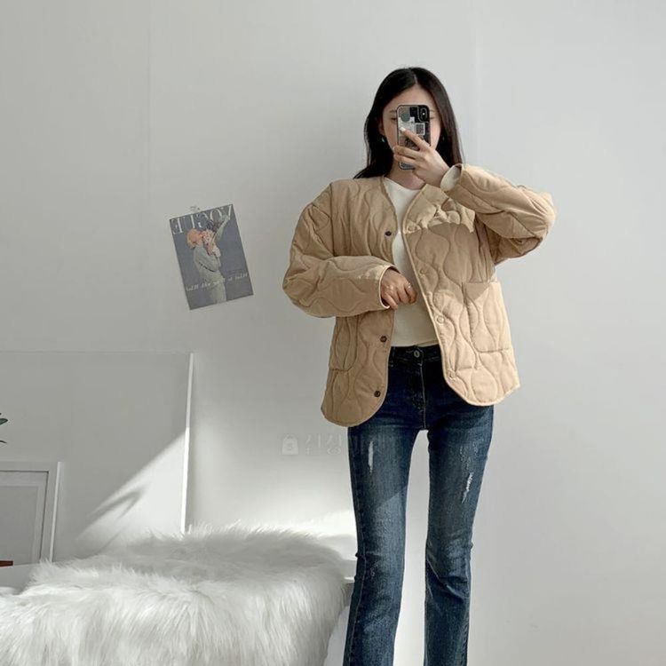 여자 노카라 깔깔이 누빔 후리스안감 가벼운 자켓 홈플러스 택배배송