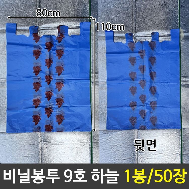 일반비닐봉투 9호 비닐봉지 하늘색 1봉50장 홈플러스 택배배송