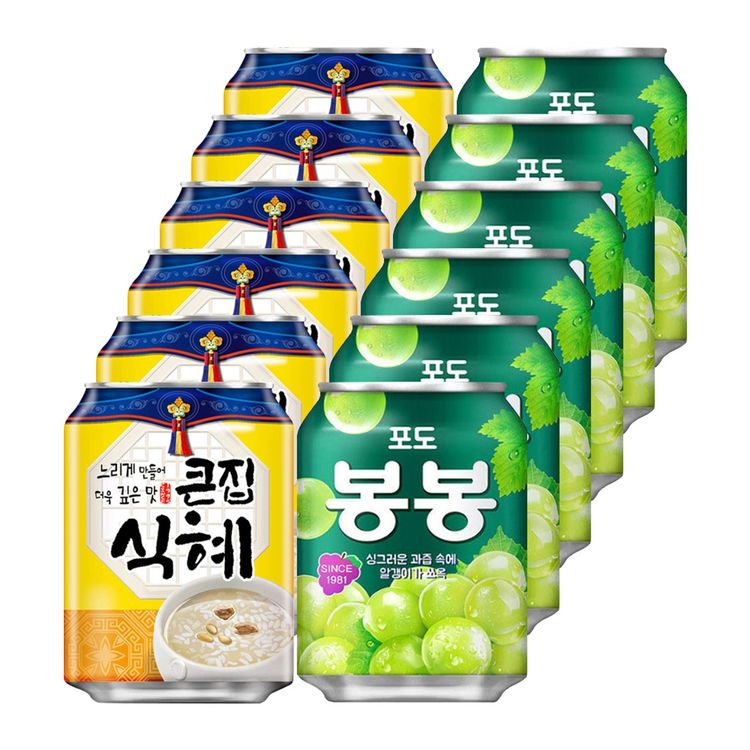 아침주스 드링크 해태 식혜 238ml 6개 봉봉포도 238ml 6개 홈플러스 택배배송