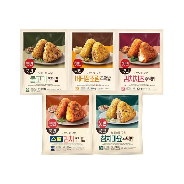 햇반 쿡반 주먹밥 500g 불고기 X1개버터장조림 X1개김치치즈 X1개스팸김치 X1개 홈플러스 택배배송
