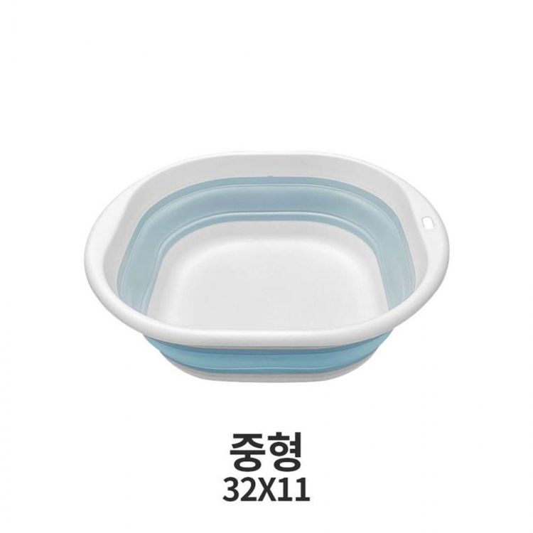 접이식 원형 세면대 바구니 중형 대야 바가지 물통 폴딩 캠핑 낚시 여행 욕실용품 홈플러스 택배배송